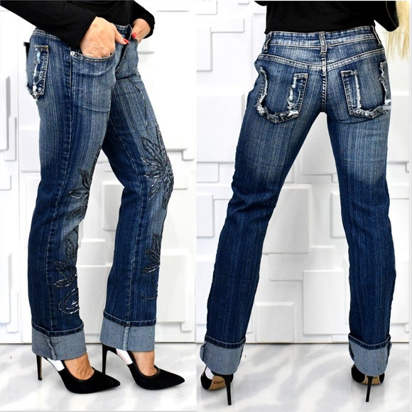 Beaded Detailed Jeans | Moda Me Couture®