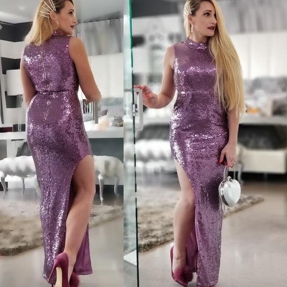 Jessica Rabbit Sequin Dress Purple | Moda Me Couture